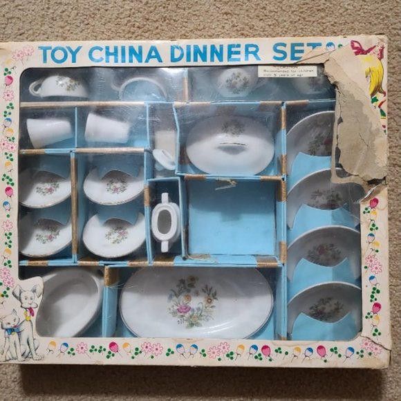 Other | Vintage Toy China Dinner Set Childrens Play | Poshmark